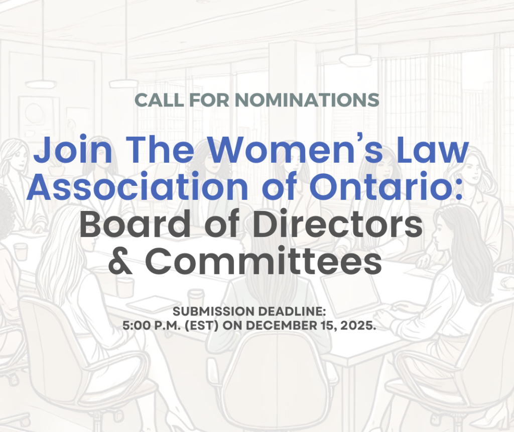 Call for Nominations! - Women's Law Association of Ontario